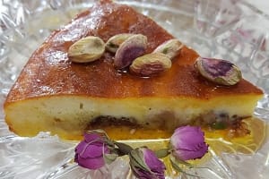 recipe for cooking khagineh with nuts with Iranian saffron